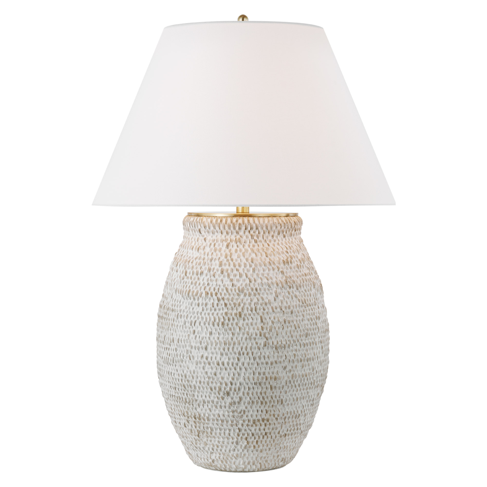 Avedon Large Table Lamp (Plaster White Rattan) - Bloomingdales Lighting
