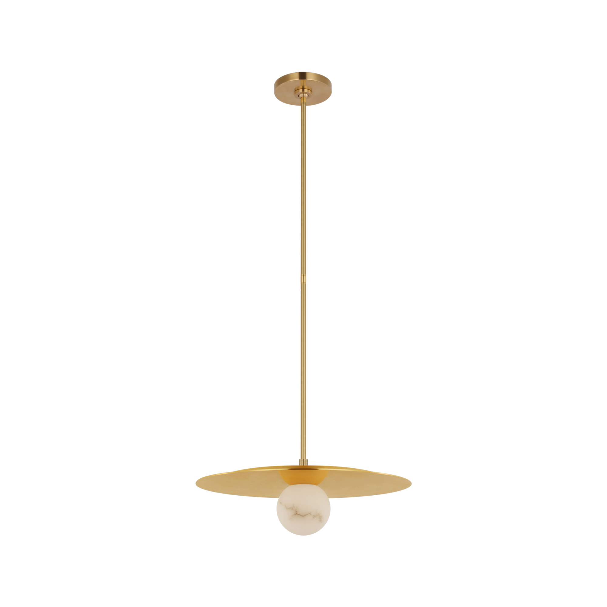 Pertica 18" Disc Pendant (Mirrored Antique Brass and Alabaster ...